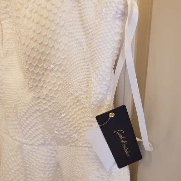 Jodi Kristopher | Dresses | New Jodi Kristopher White Lace Sequin Dress ...